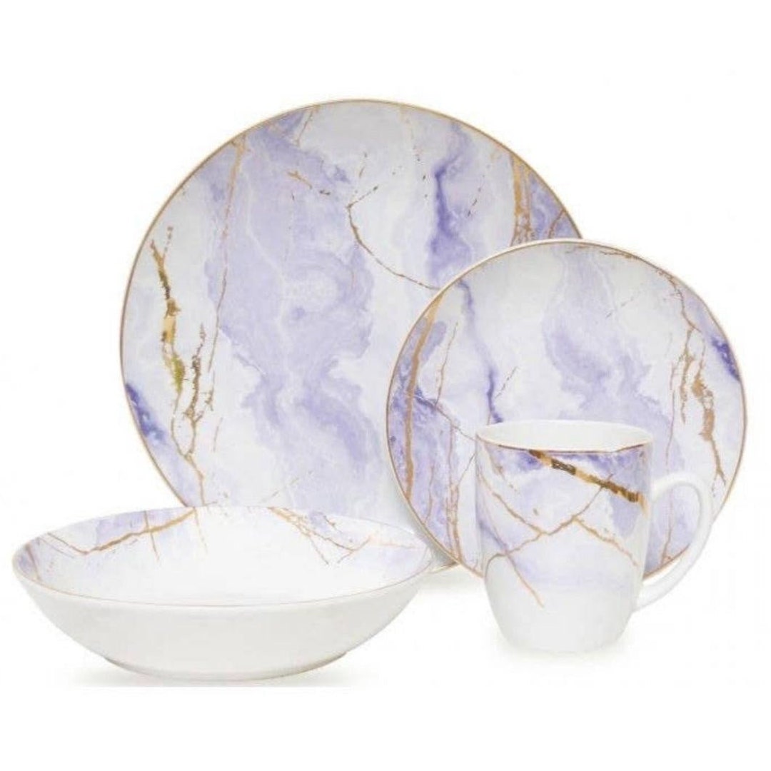 Dana 16 Piece Purple Marble Dinnerware Set - Etsy