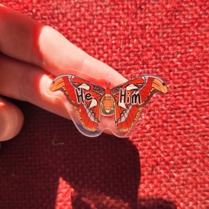 Moth Pronoun 2" Acrylic Pins - Etsy