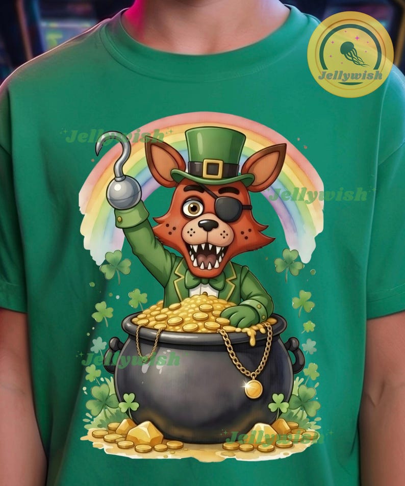 Five Nights at Freddy’s St Patricks Day PNG | Foxy Leprechaun Pot of ...