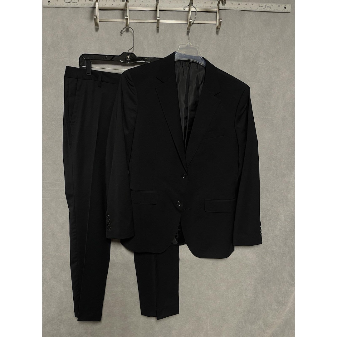 Bonobos Suit Men 40R Black Solid Sim 2B Stretch Academia Wool 33X31 ...