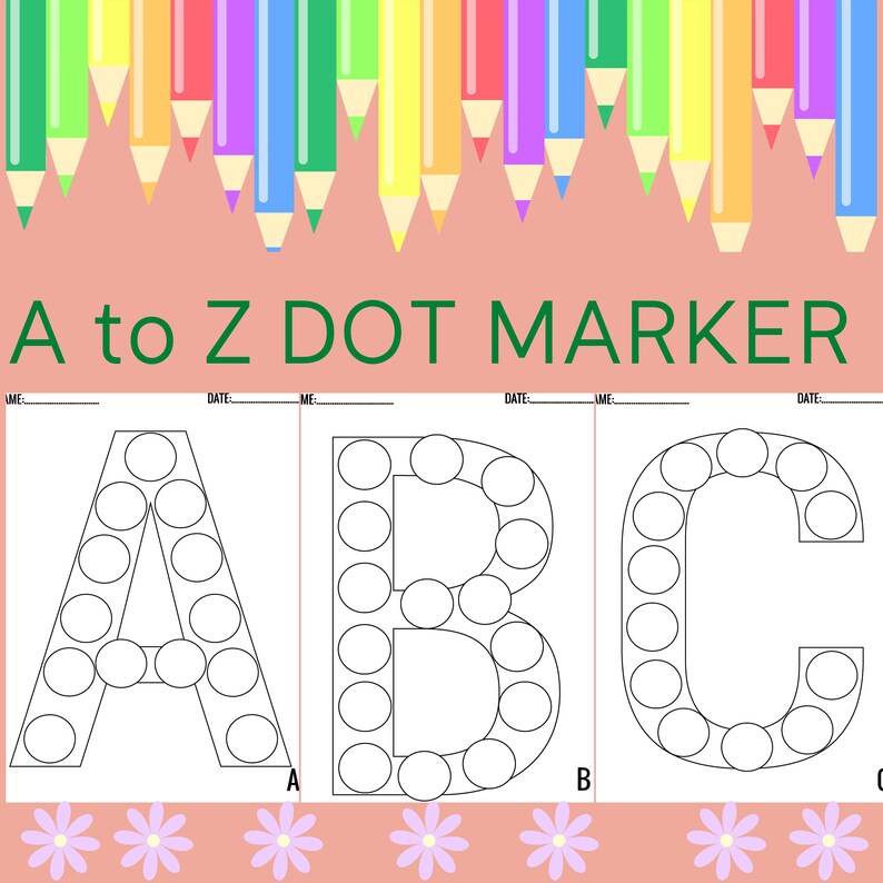 ABC Dot Markers Activity Work Sheets 53 Pages - Etsy