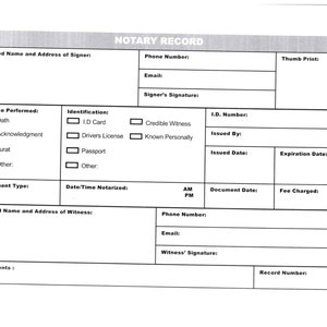 Notary Public Log Book for Notaries and Signing Agents - Etsy