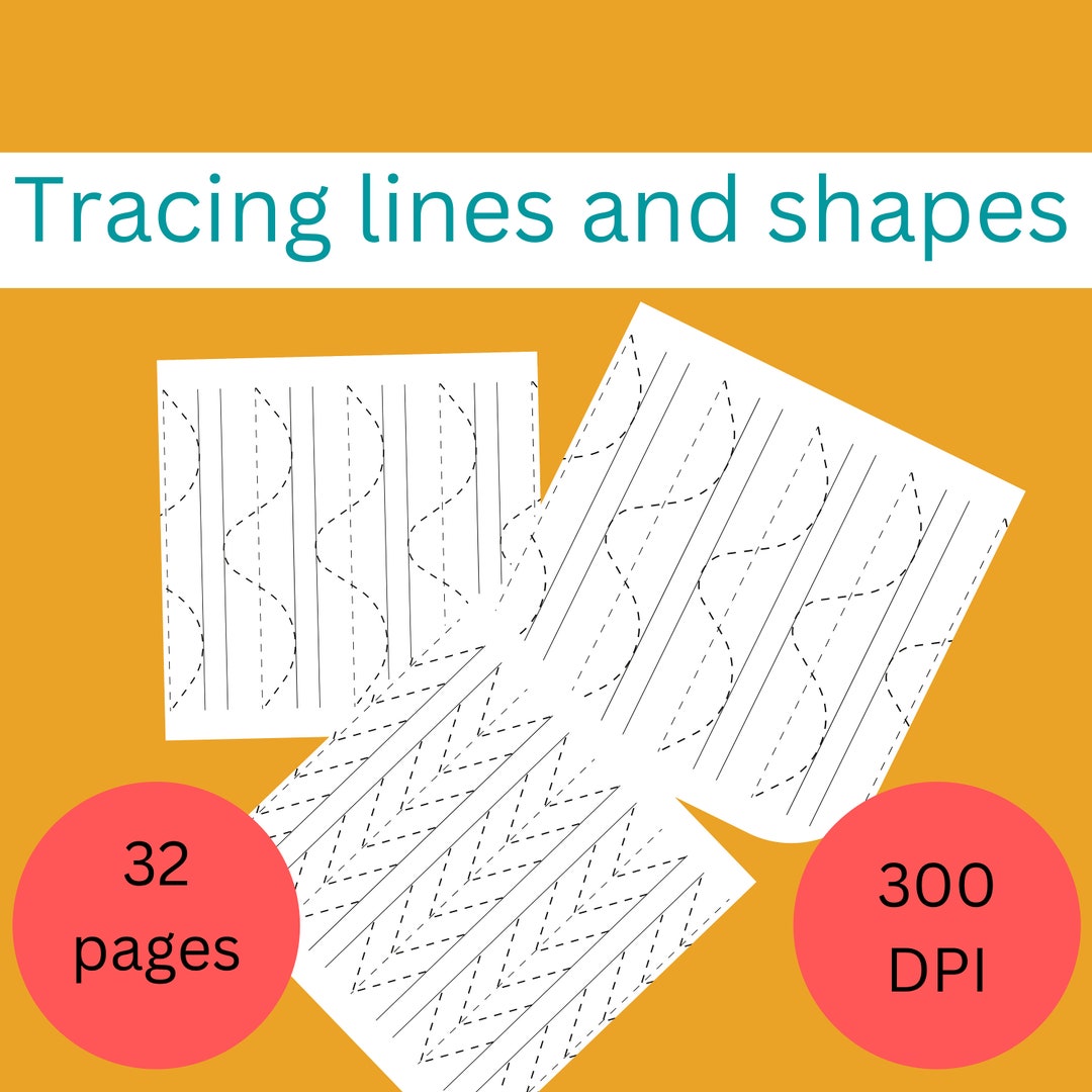 Tracing Lines Shapes for Kids - Etsy