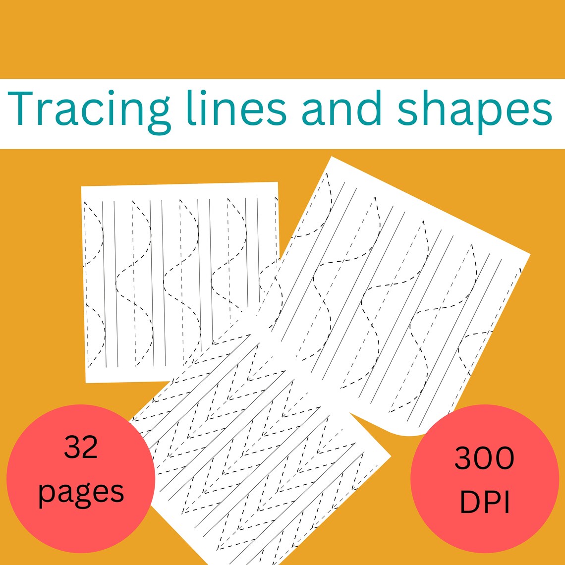 Tracing Lines Shapes for Kids - Etsy