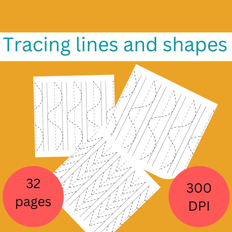 Tracing Lines Shapes for Kids - Etsy