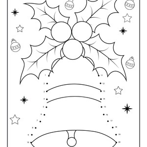 Christmas Dot-dot Coloring Worksheets - Etsy