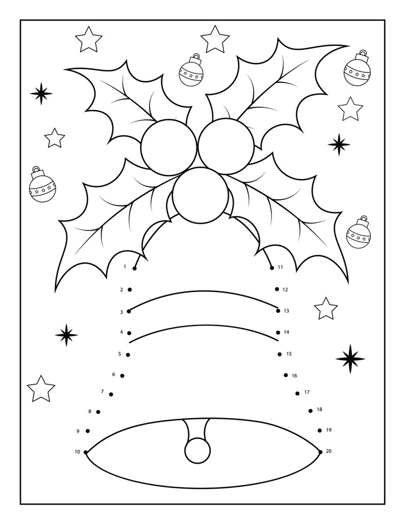 Christmas Dot-dot Coloring Worksheets - Etsy