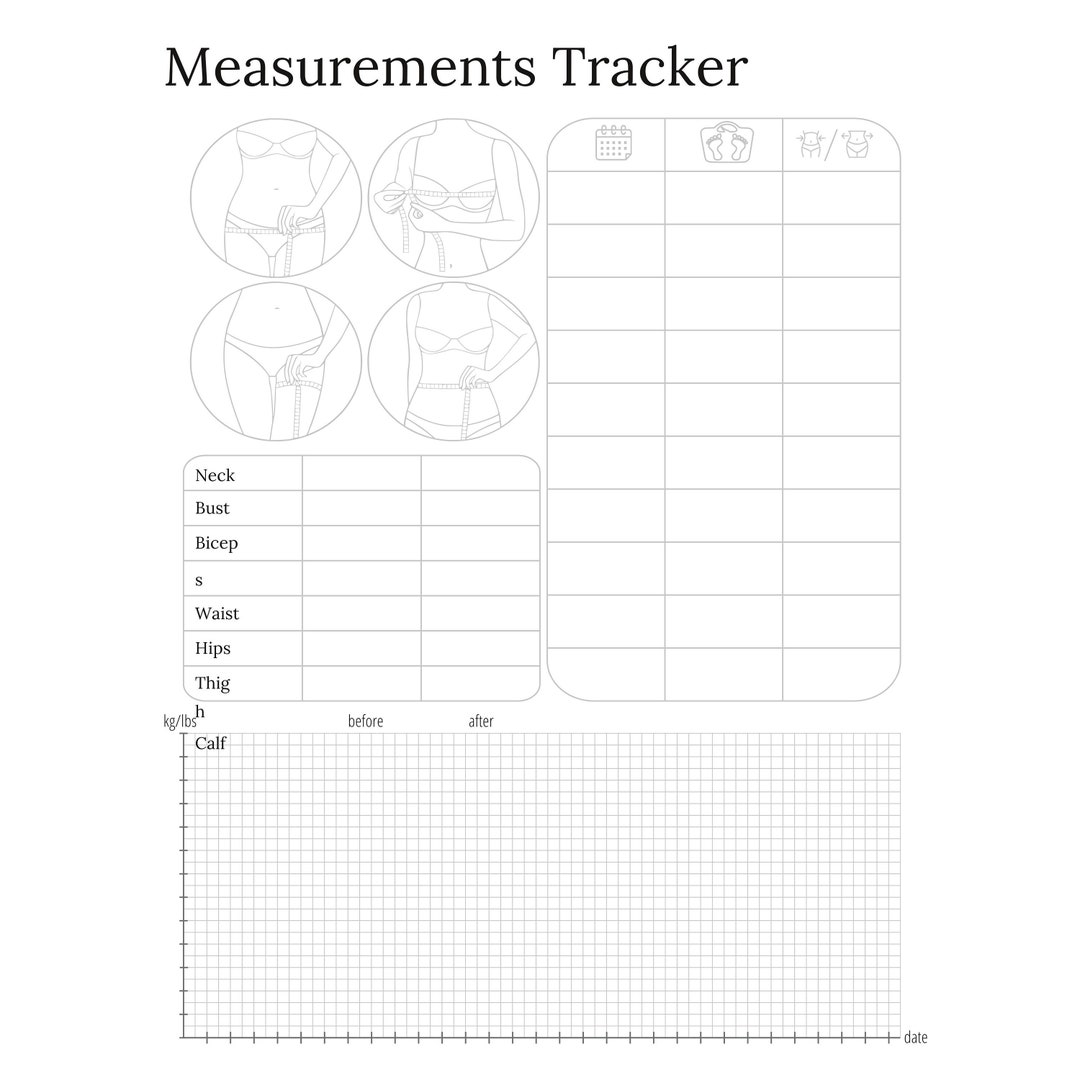 Full Body Measurements Tracker - Etsy
