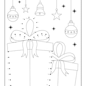Christmas Dot-dot Coloring Worksheets - Etsy