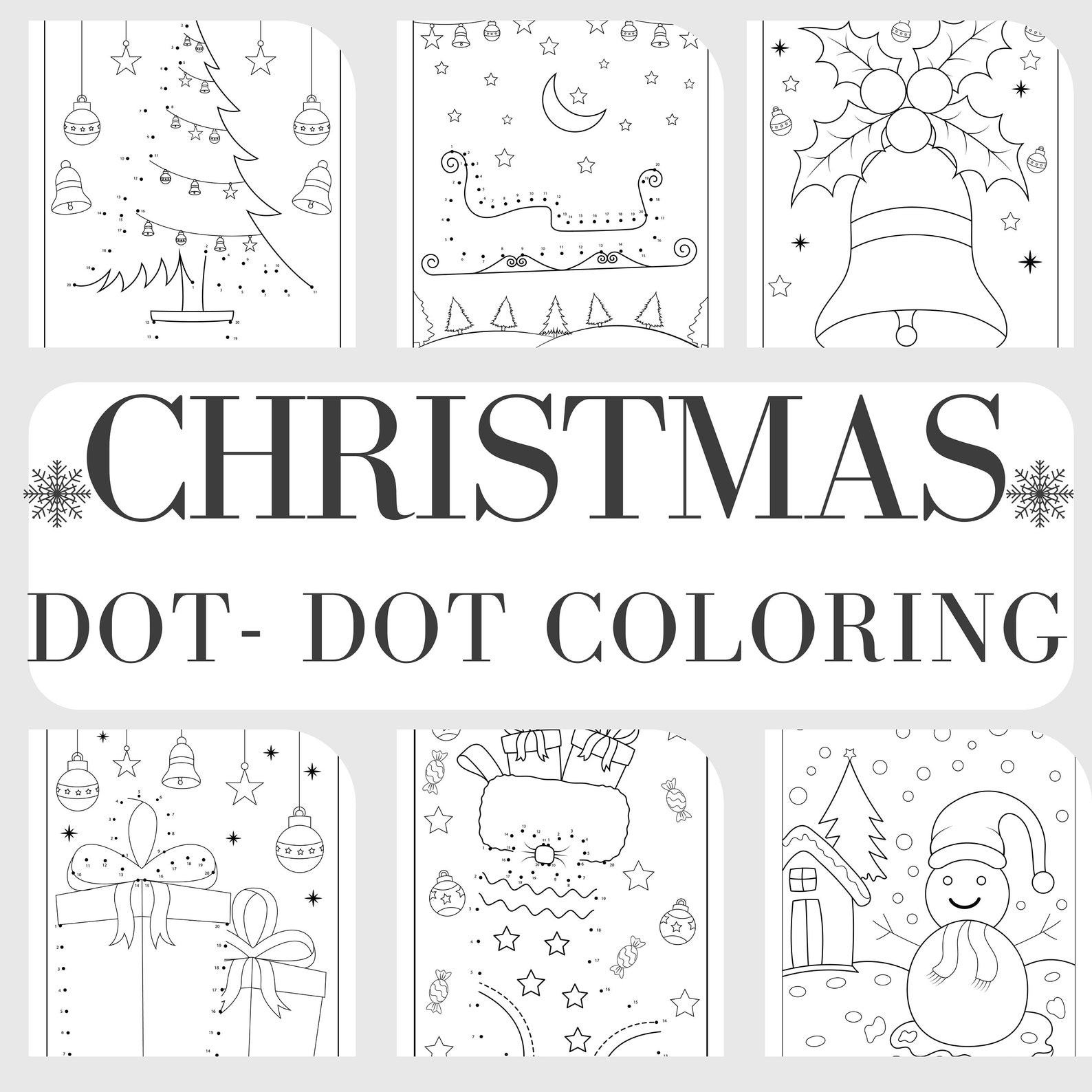 Christmas Dot-dot Coloring Worksheets - Etsy