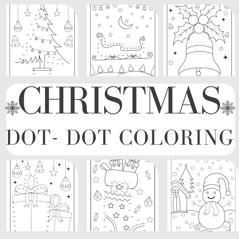 Christmas Dot-dot Coloring Worksheets - Etsy