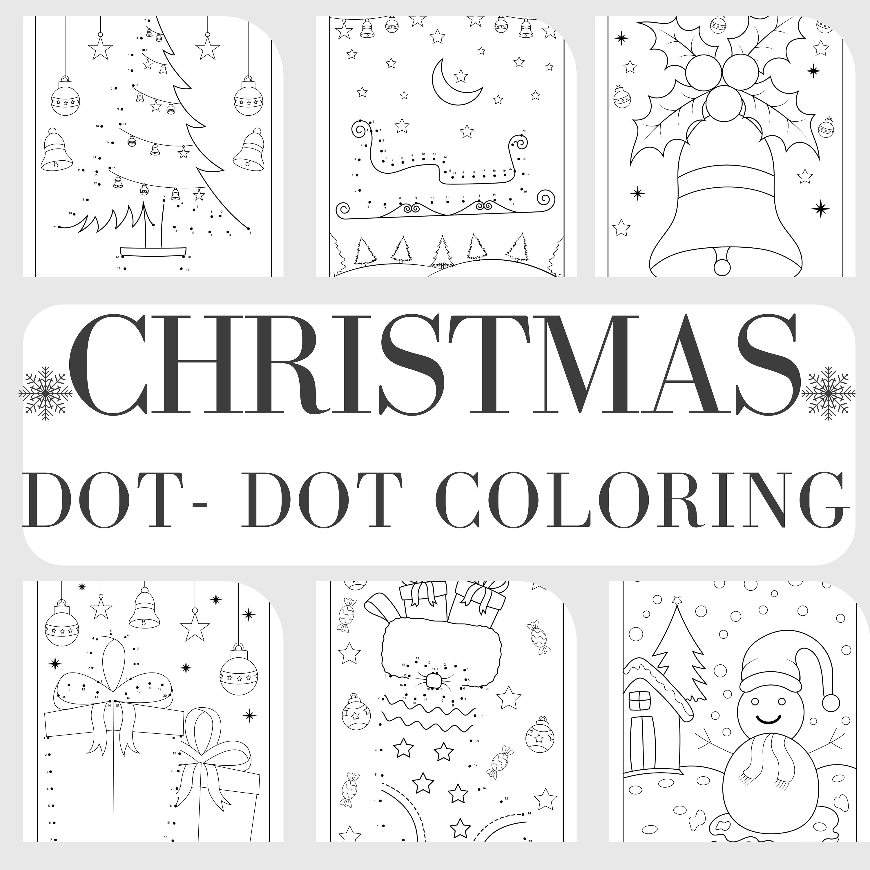 Christmas Dot-dot Coloring Worksheets - Etsy