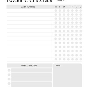 Daily Routine Check List - Etsy