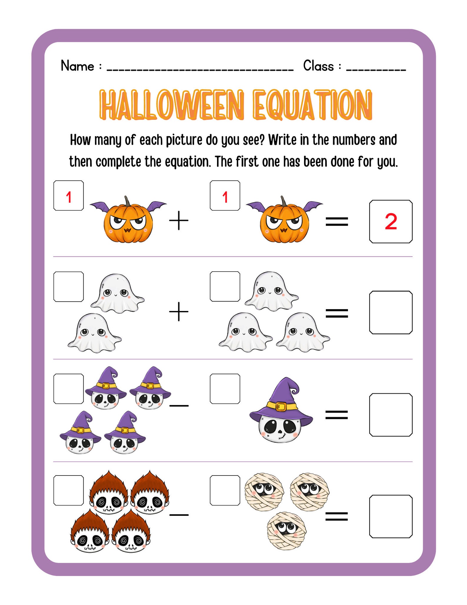 Halloween Fun Worksheets for Kids - Etsy