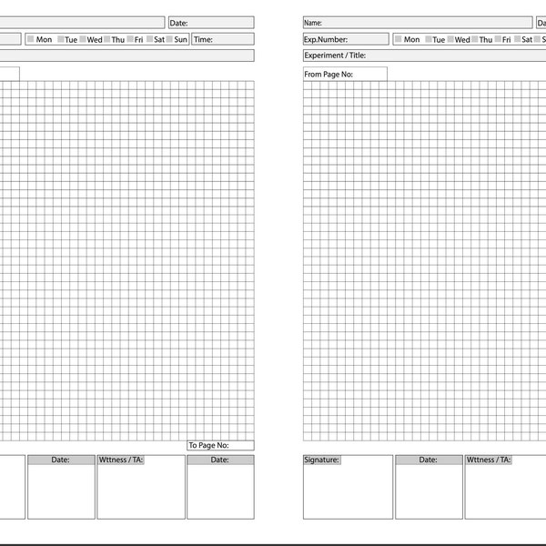 Laboratory Notebook Template - Etsy