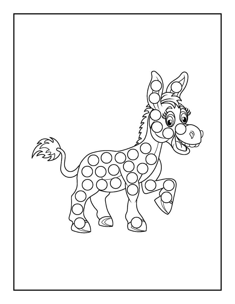 Donkey Drawing Dot Dot - Etsy