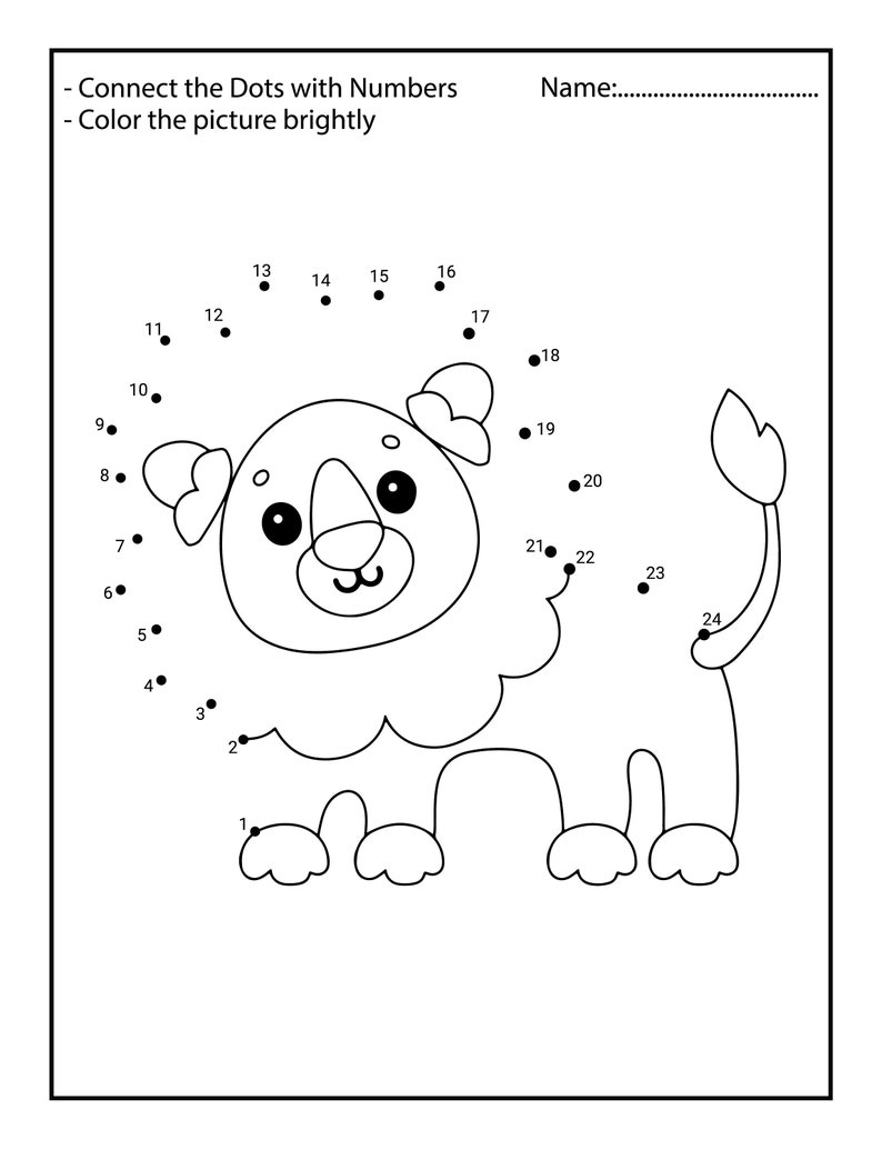 Cute Animals Connect the Dots for Kids-children - Etsy