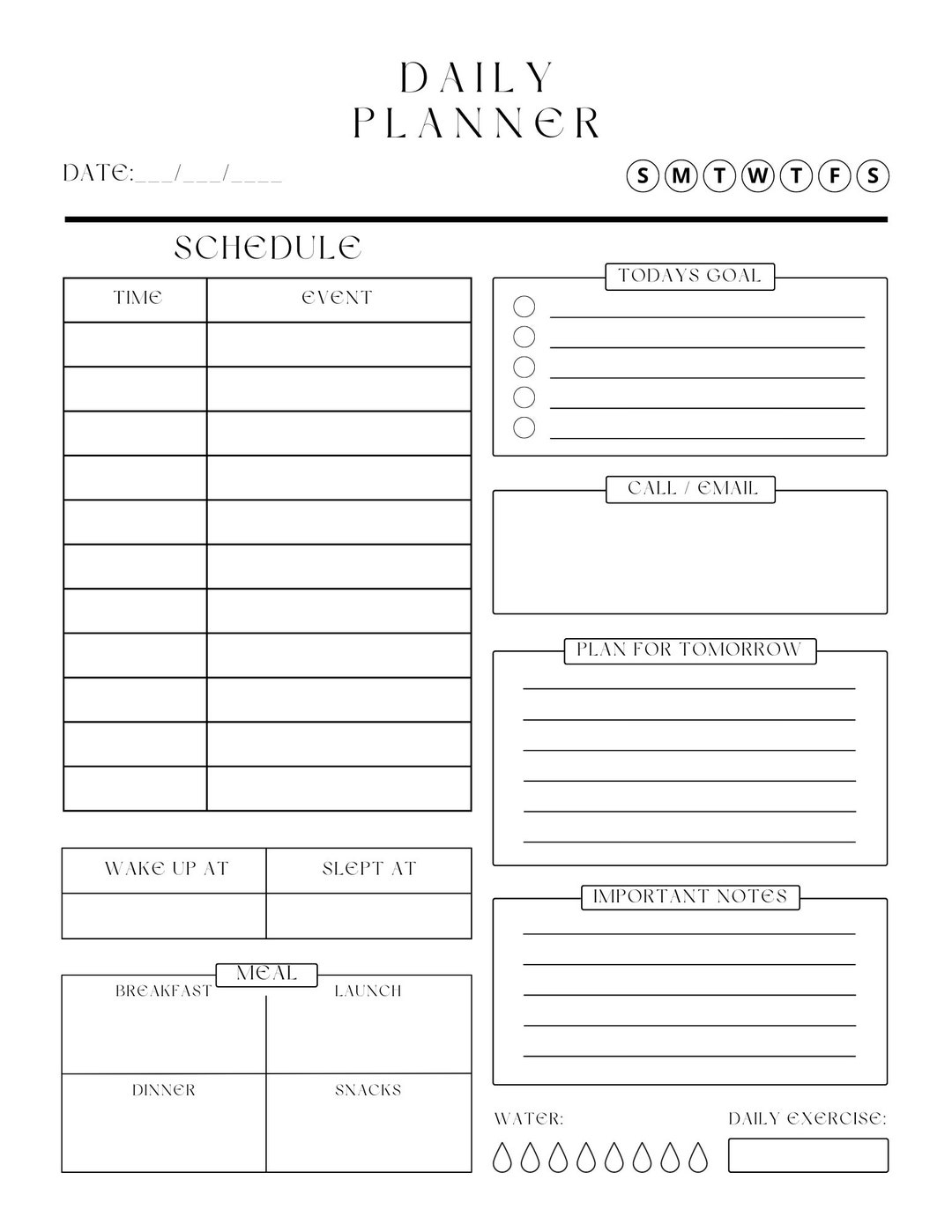 Daily Planner for Every Day Use - Etsy