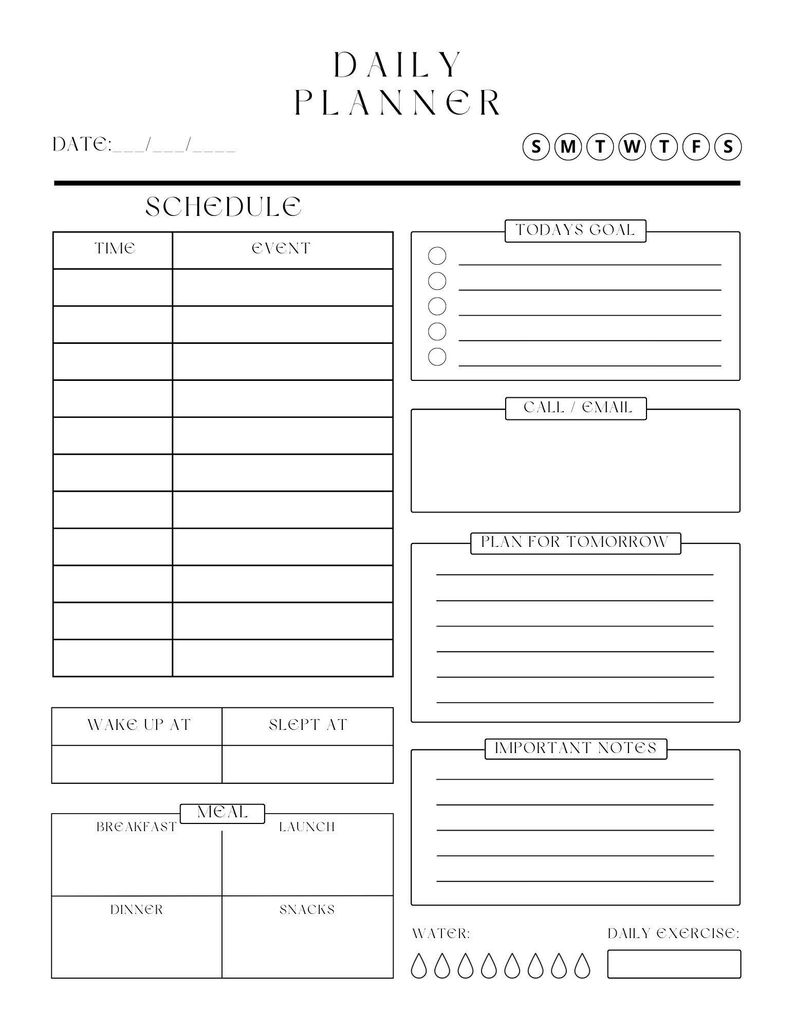 Daily Planner for Every Day Use - Etsy