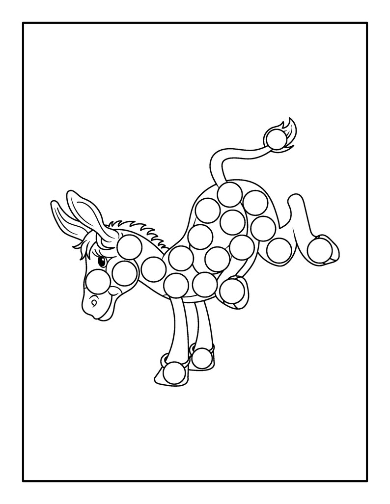 Donkey Drawing Dot Dot - Etsy