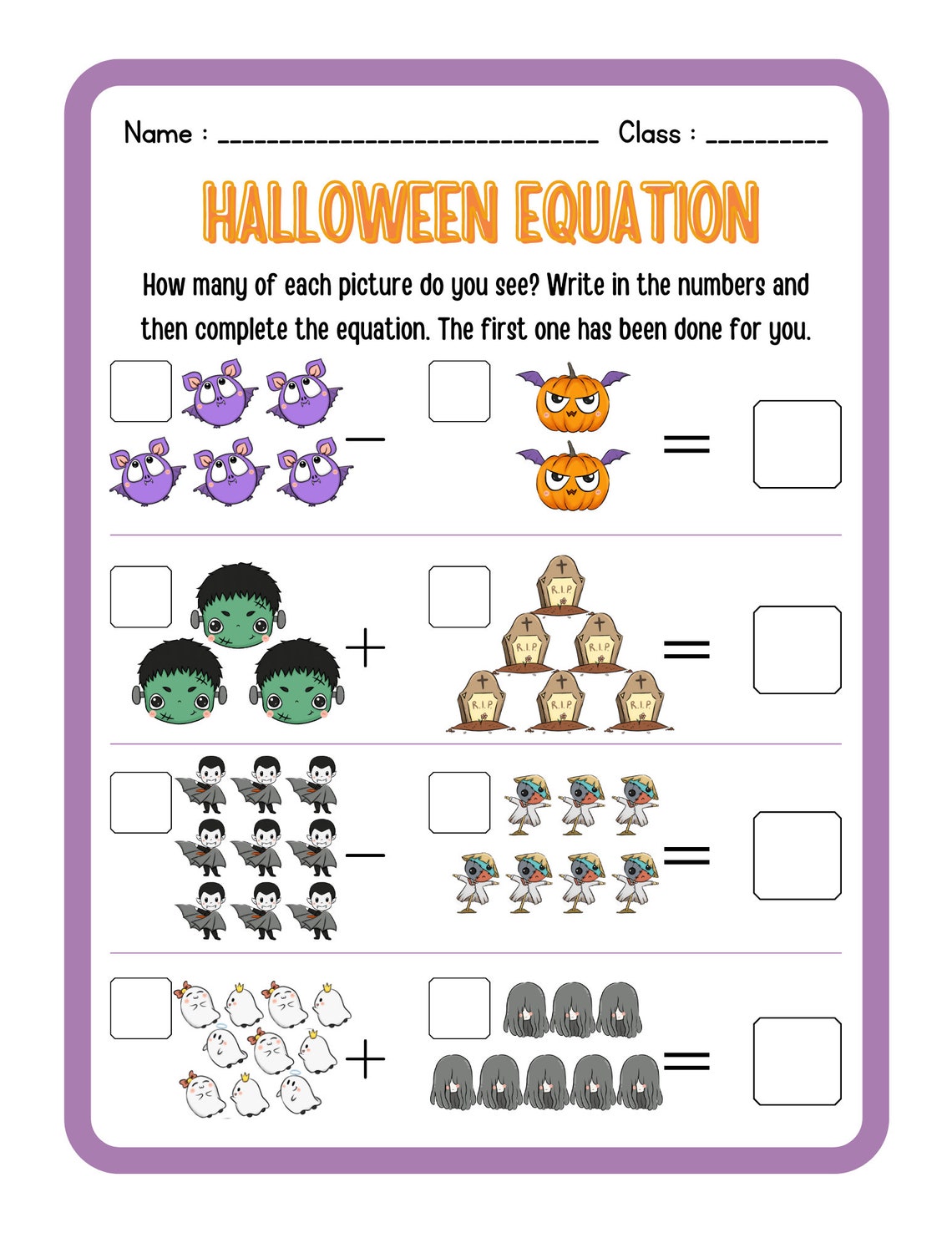 Halloween Fun Worksheets for Kids - Etsy