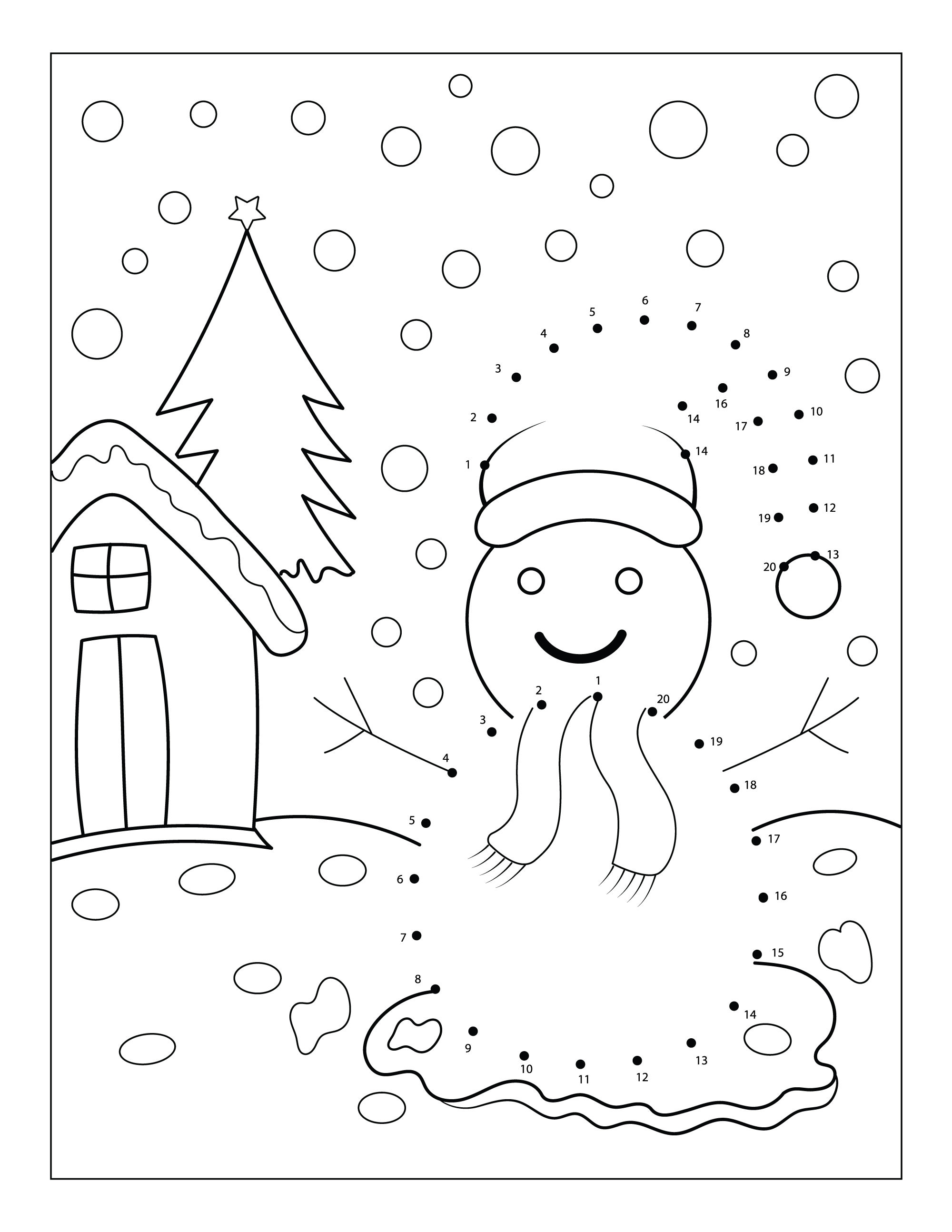 Christmas Dot-dot Coloring Worksheets - Etsy