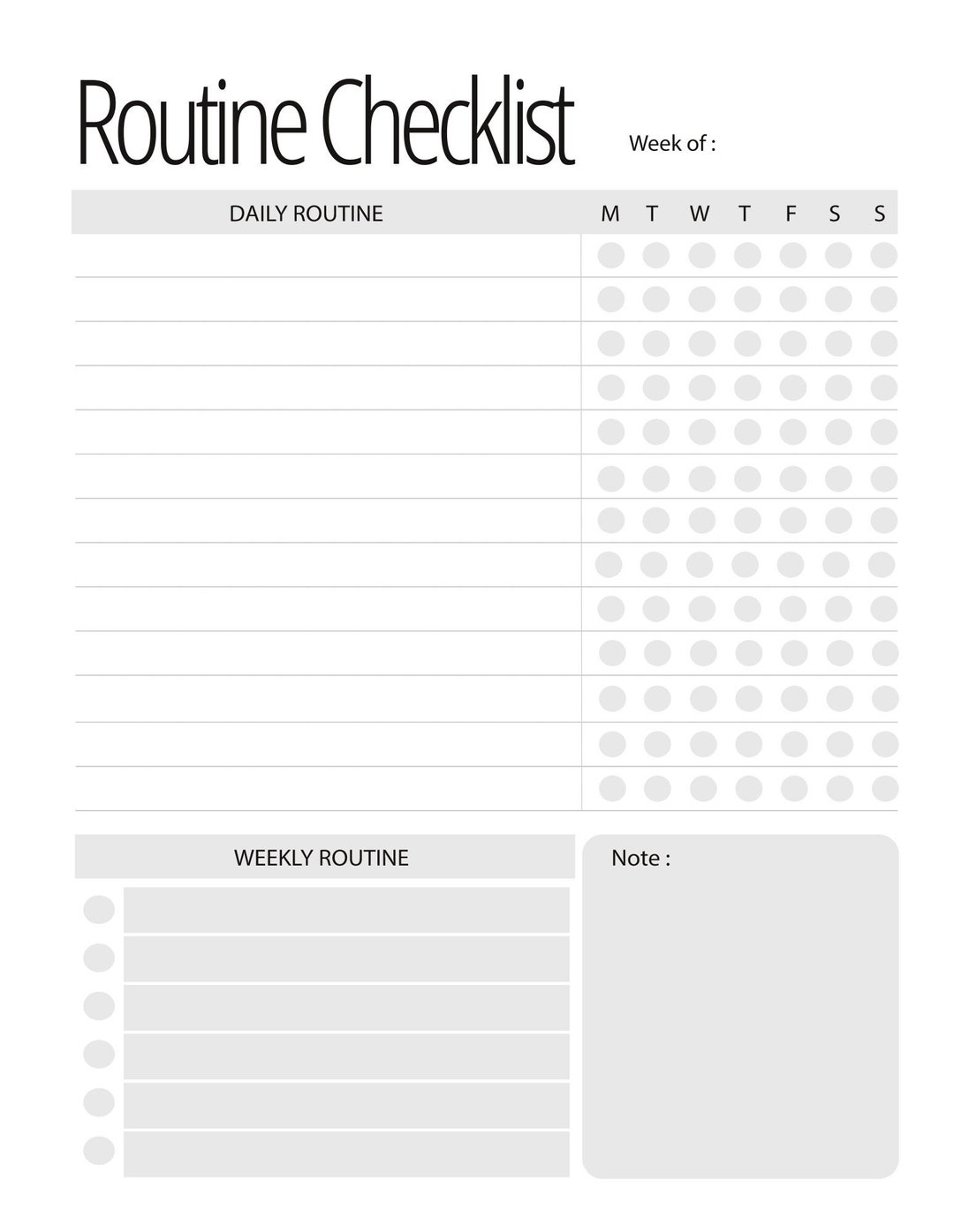 Daily Routine Check List - Etsy