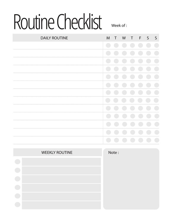 Daily Routine Check List - Etsy