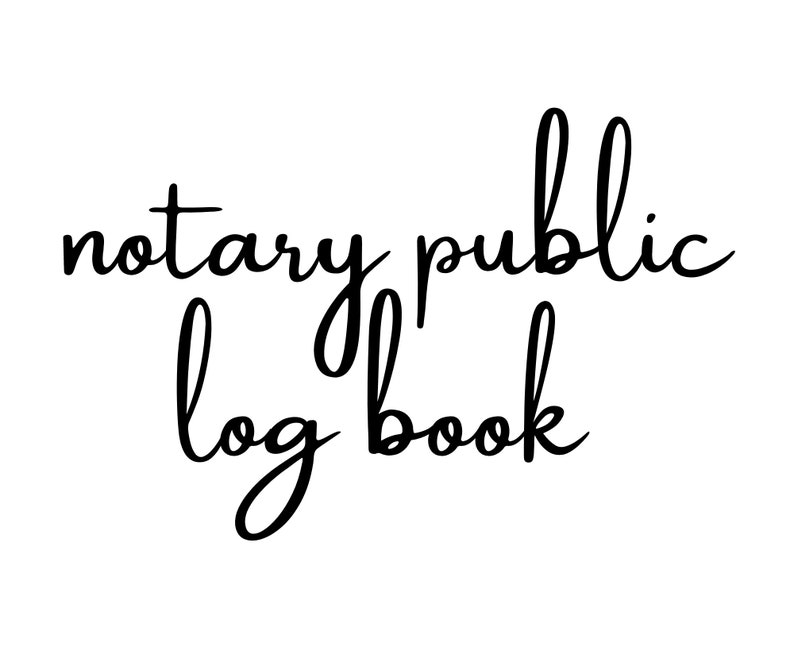 Notary Public Log Book for Notaries and Signing Agents - Etsy