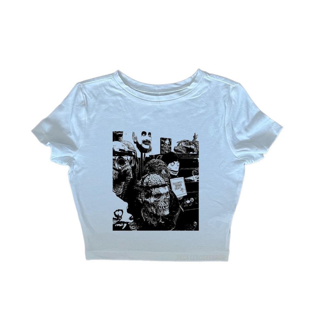 Horror/ Monster Baby Tee womens Tight Fitting Cropped Shirt Alternative ...