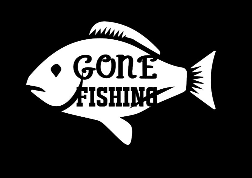 Gone Fishing Vinyl Decal, Removable/permanent or Iron-on for Car Truck ...