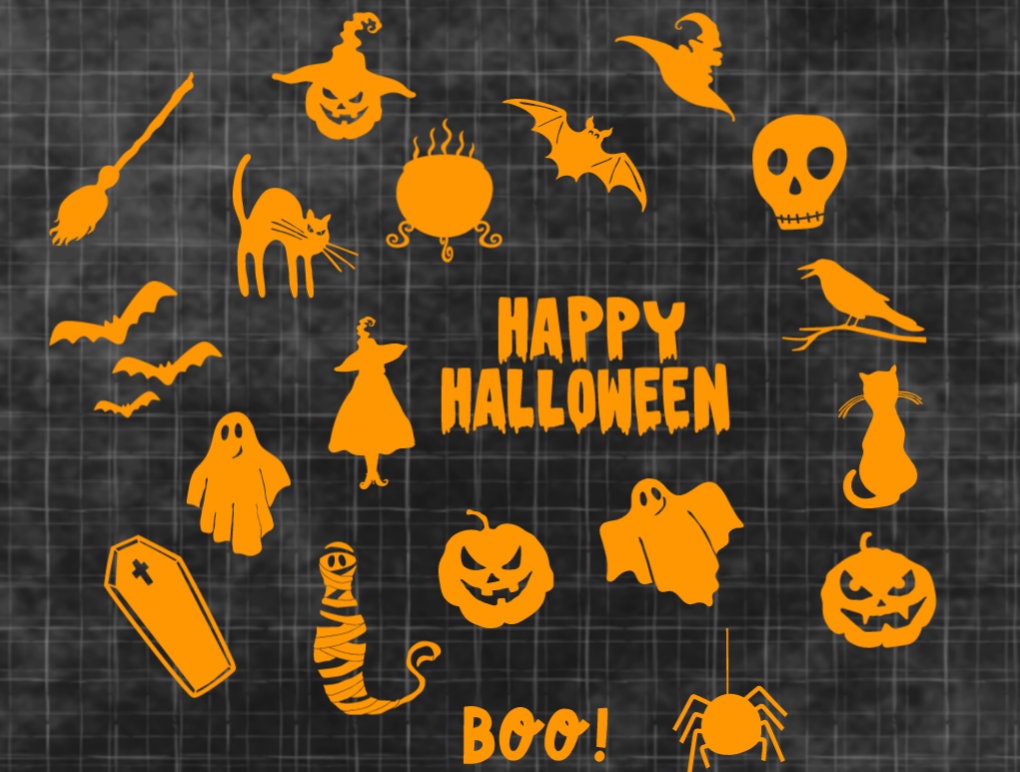 Halloween Fun Decal Set , Window Vinyl Decals, Removable, Window Cling ...