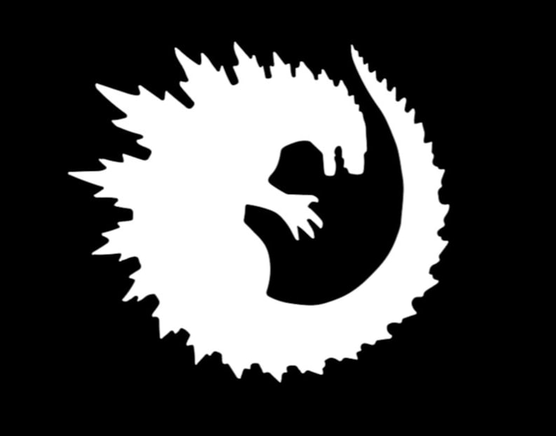Godzilla! Round , Vinyl Decal, Permanent/removable, Kaiju, Holographic ...
