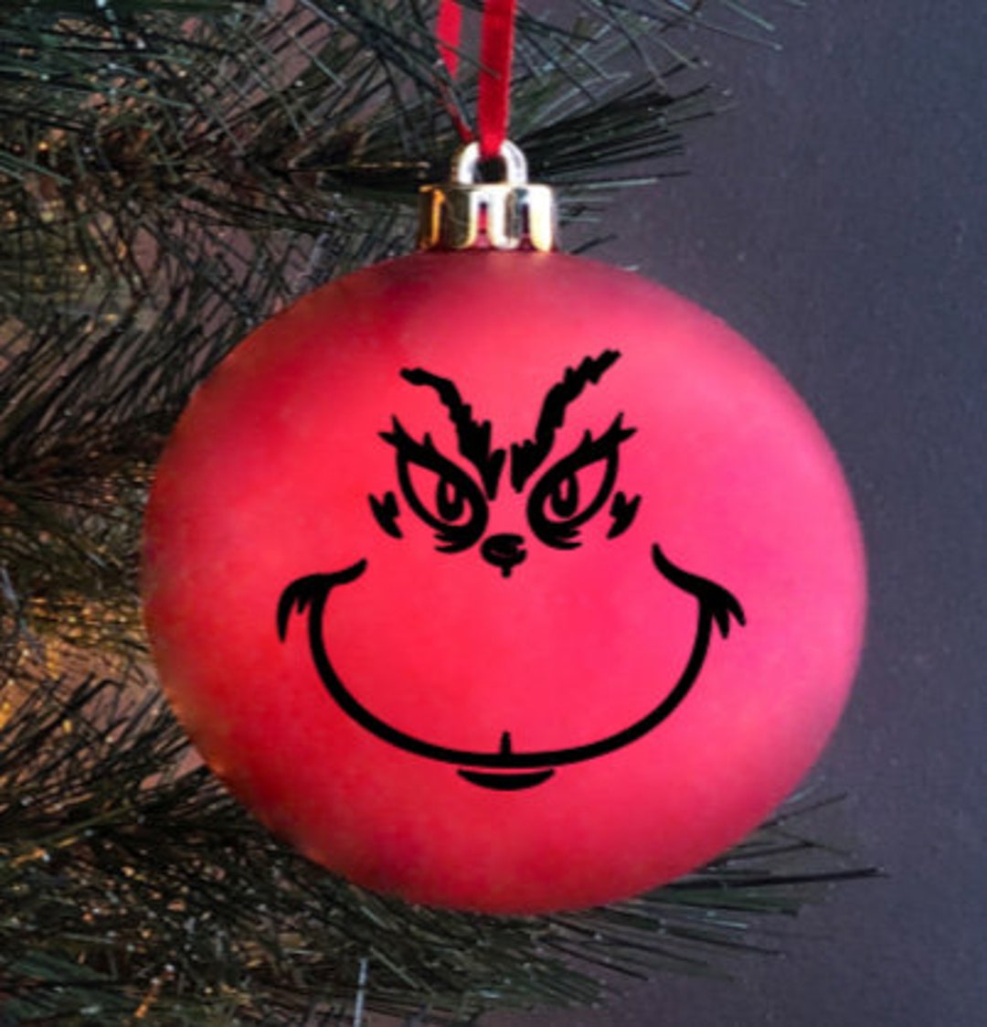 Grinch Face Vinyl for Ornaments, Tags, Glasses. 2-5" Removable ...