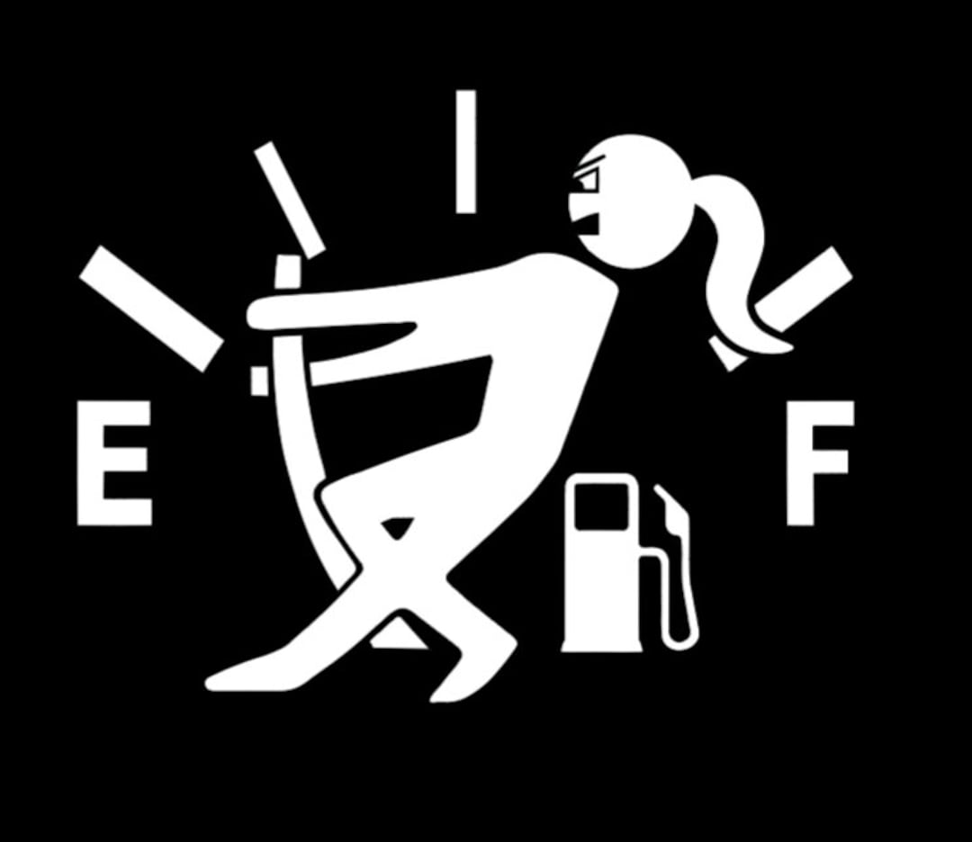 Low Gas Vinyl Decal - Guy/girl Funny Vinyl Decal - for Car Truck ...