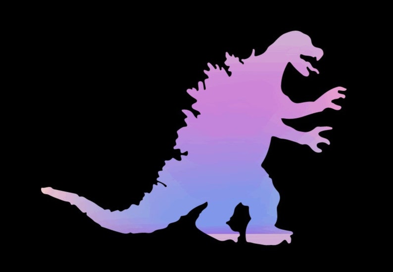 Godzilla Old School Vinyl Decal Iron-on Multi Colours Kaiju - Etsy