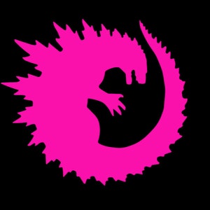 Godzilla! Round , Vinyl Decal, Permanent/removable, Kaiju, Holographic ...