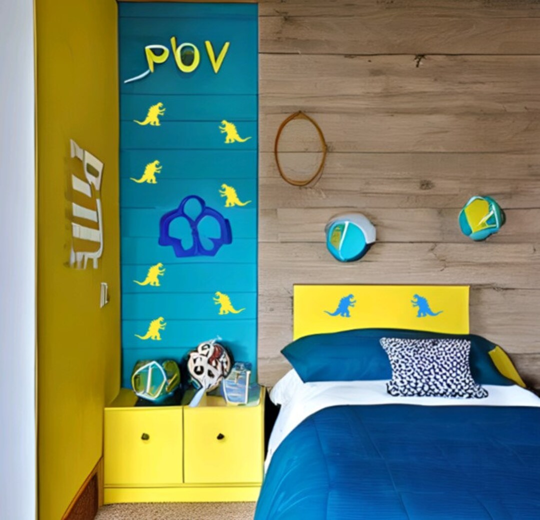 Godzilla Wall Decals, Old School Godzilla,fun Removable Decals, Wall ...