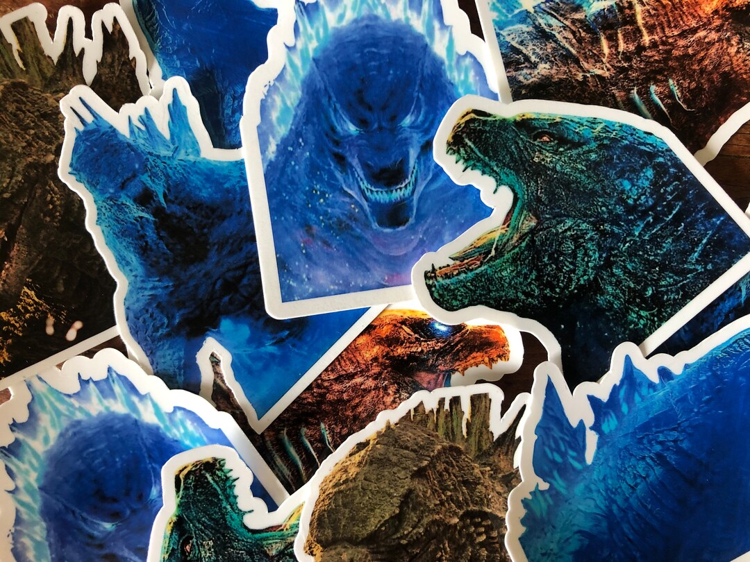Godzilla Movie Waterproof Stickers Decals Multi Colours Large or Small ...