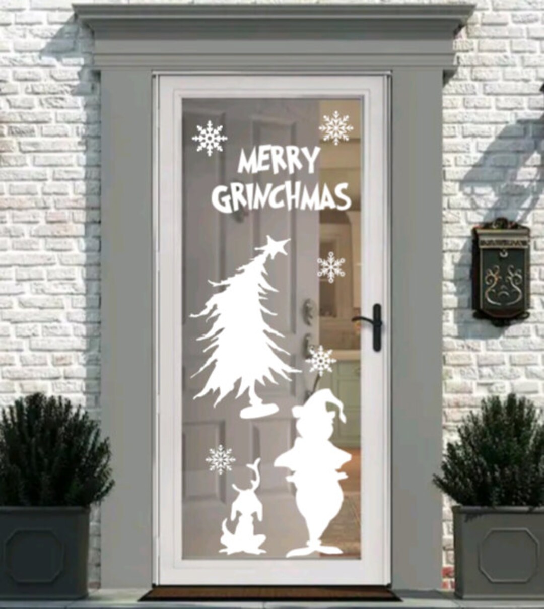 Grinch, Merry Grinchmas Vinyl W Grinch, Tree, Max, Snowflakes Set ...