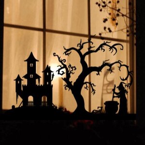 Halloween Window Scenes, Halloween Window Cling, Decals Removable ...