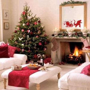 Godzilla Santa Sleigh Vinyl Decal, Removable Vinyl, Window Cling for ...