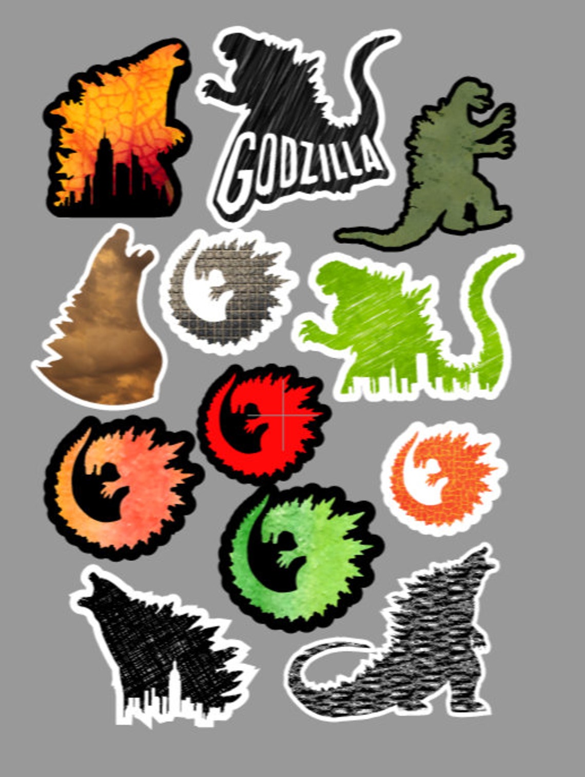 Godzilla Stickers Colour Waterproof UV Gloss/matte Vinyl - Etsy