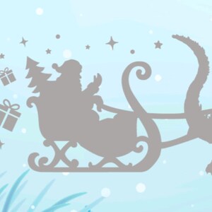 Godzilla Santa Sleigh Vinyl Decal, Removable Vinyl, Window Cling for ...