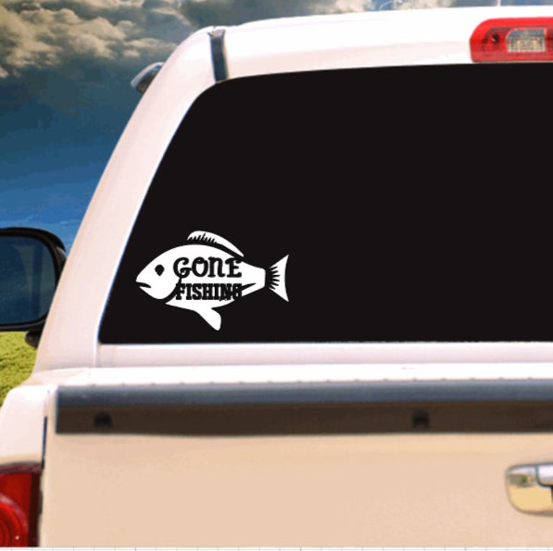 Gone Fishing Vinyl Decal, Removable/permanent or Iron-on for Car Truck ...