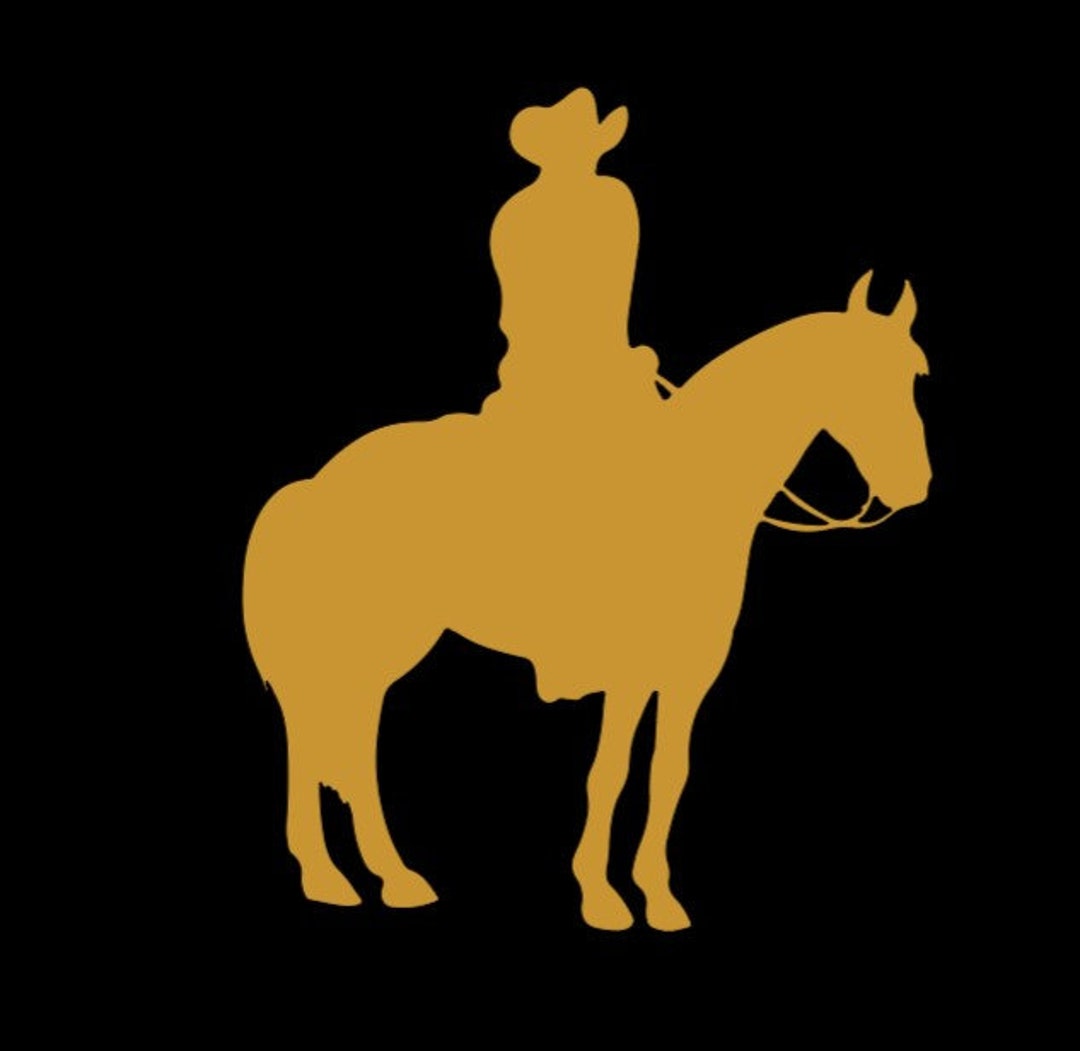 Cowboy Riding Horse Ranch Vinyl Decal for Car, Truck, Window, Trailer ...