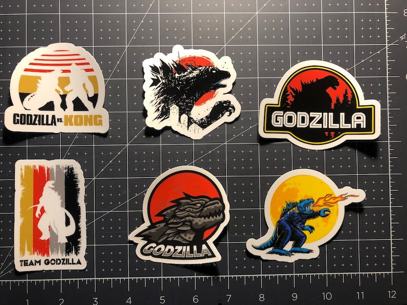 Godzilla Stickers, Colourful Waterproof UV Gloss/matte Vinyl Large or ...
