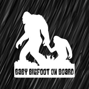 Baby Bigfoot on Board Vinyl Decal, Baby Sasquatch Adhesive Vinyl ...