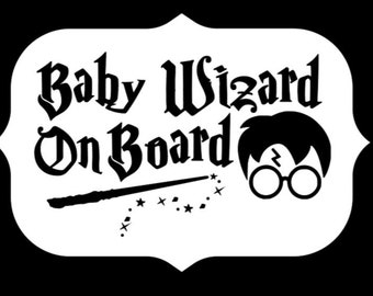 Baby on Board Little Wizard on Board Vinyl Decal Sticker for Car - Etsy ...