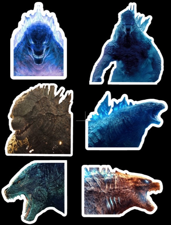 Godzilla Movie Waterproof Stickers Decals Multi Colours Large or Small ...